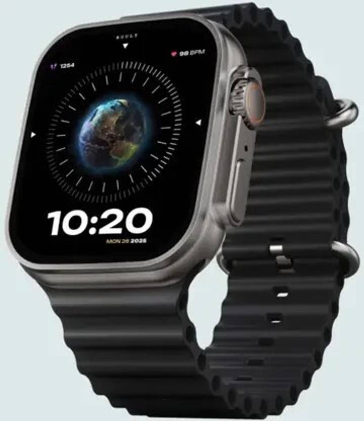 Ghostcreation T800 Ultra Metal Black Smartwatch with Bluetooth, Fitness ...