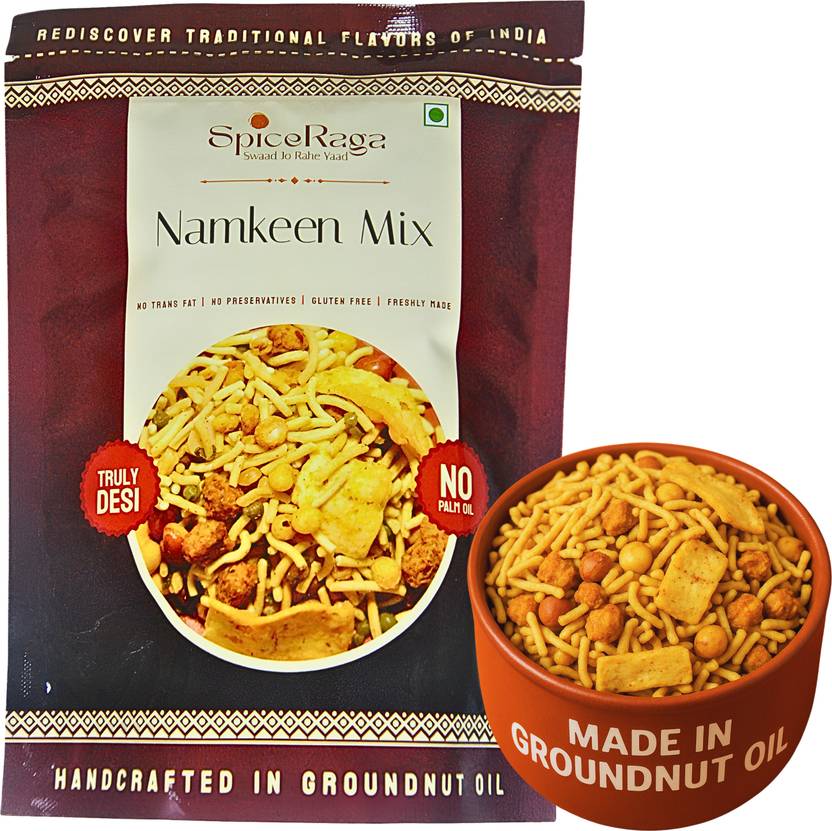 SpiceRaga Mix Namkeen Pack of 5, Made With Pure Groundnut Oil, No Trans ...