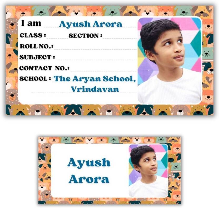 AanyaCentric 10 cm 36 Photo Naming Slip(4x2inch) Sticker and 27 Vinyl ...