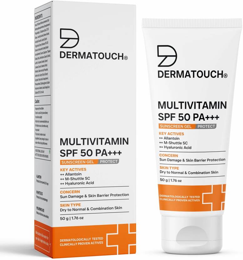 Dermatouch Sunscreen - SPF 50 PA+++ Multivitamin Gel | UVA-UVB ...