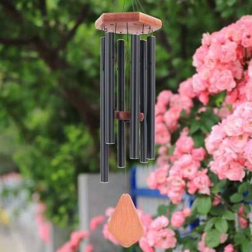 NATURAL MELODY Made up of 6 Pipe Aluminium and Wood Wind Chimes for ...