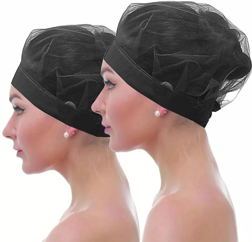 C-Cure Washable Nylon Hair Net Cap (Black Mesh, Pack of 10Pcs) - Price ...