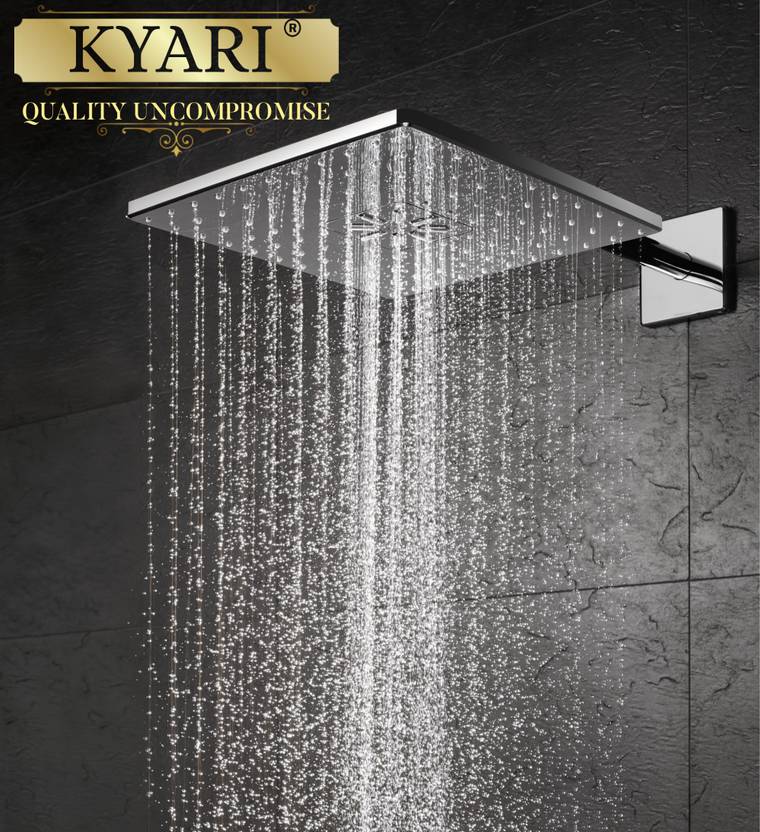 Kyari - PREMIUM Curve 8x8 Shower (BRASS) + 18 inch Arm Shower Complete ...