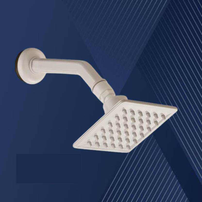 TMS ENTERPRISES Square Plastic 4x4 Inch Shower With Arm & Wall Flange ...