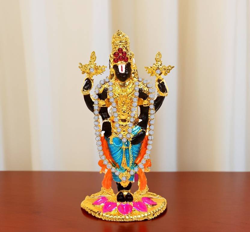 Airtick Lord Tirupati Balaji/venkateswara White Stone Mala God Stand ...