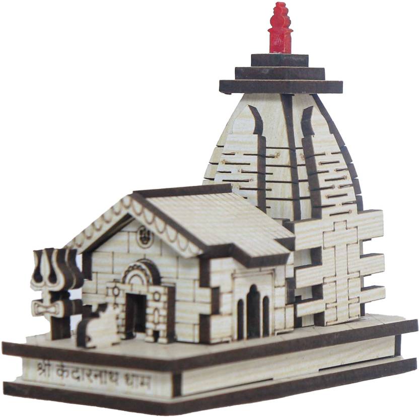 ARTWORK Wooden Hand Carved Kedarnath Temple,Mandir Car Dashboard, Home ...