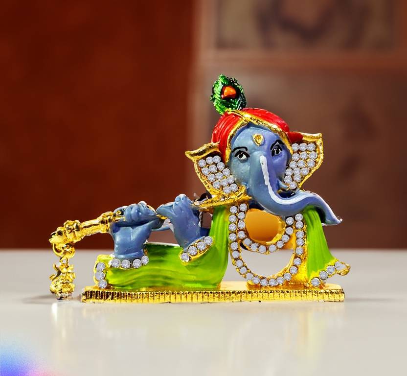 Airtick Metal Lord Flute,Murli Ganesha/ganpati/vighnaharta Idol For ...