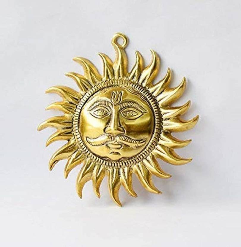 Solino Metal Vastu Sun Mask Wall Hanging Decorative Showpiece Sun Face ...