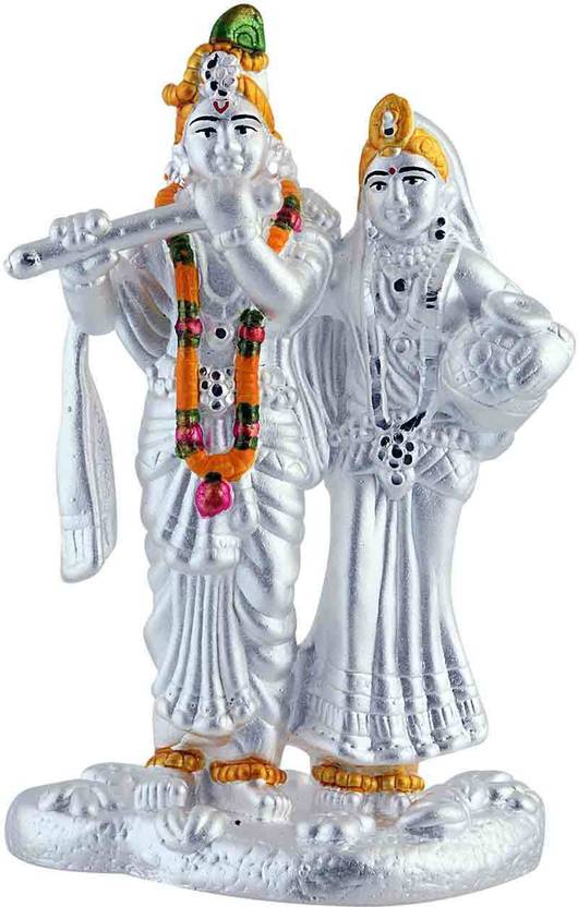 CaratCafe Pure Silver Radha Krishna Idol Decorative Showpiece - 8 cm ...