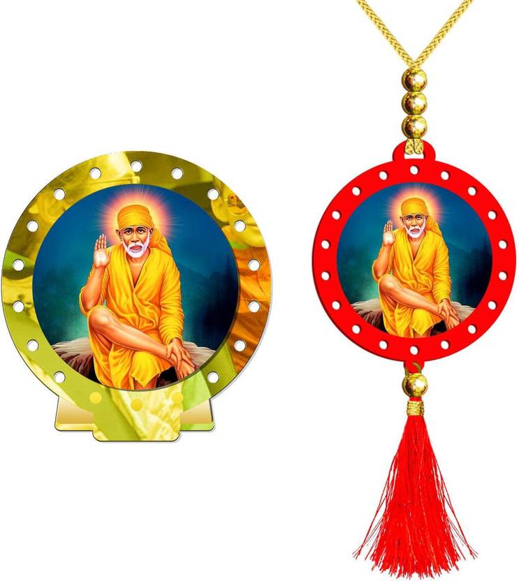 SANBIA Sai Baba Shirdi Sai Baba Car Dashboard Idol & Car Hanging Combo ...
