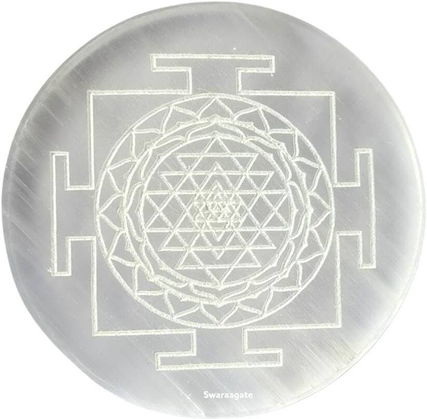 Swara Agate Selenite Charging Plate Engraved Symbol for Reiki Healing ...