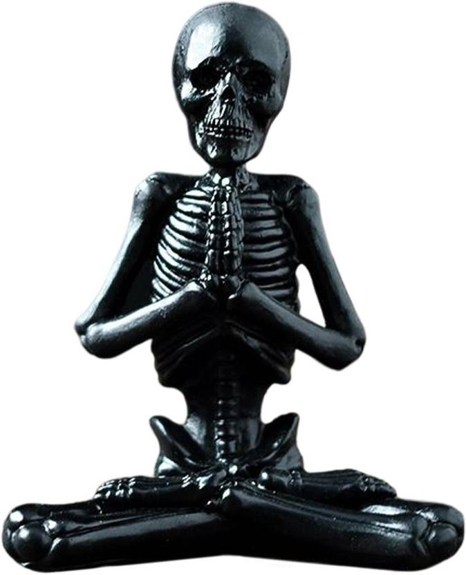 BNF Resin Yoga Pose Statue Figurine Zen Skeleton Figure for Cabinet ...