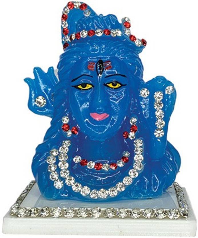 DriveStylish Lord Shiv Ji Idol Statue for Car Dashboard White/Blue ...