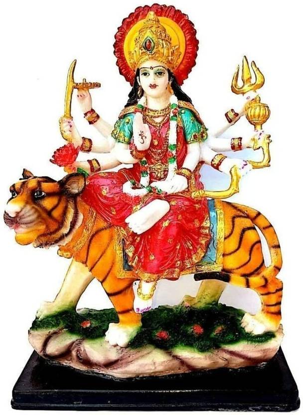 EliteTouch Marble Finish Goddess Maa Durga Devi Idol Statue Sherawali ...