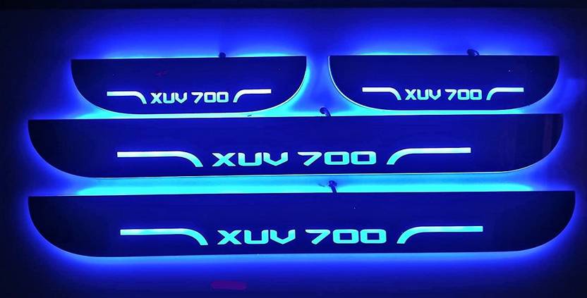hukum karo Premium LED BLUE LIGHT Scuff Plate set of 4 pcs for XUV 700 ...