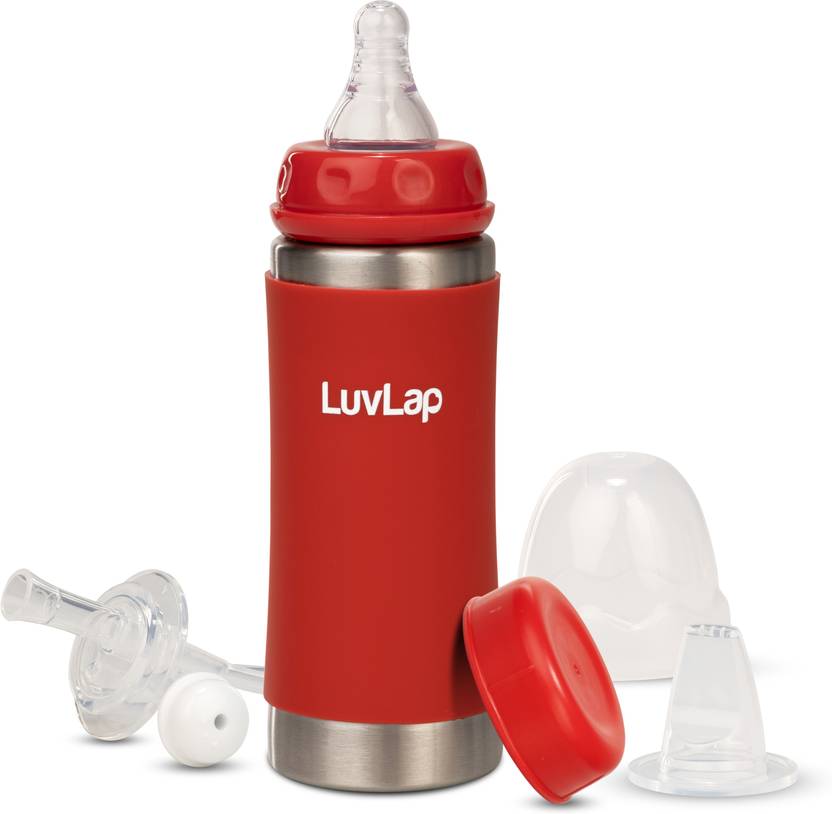 LuvLap 4 in 1 Steel Baby Bottle Sipper 240 ml, Made of SS304 Rust Free ...