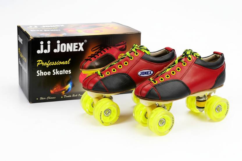 Happiory JONEX Quad Roller Skates Red & Black Neon Wheels Shoe Skates ...