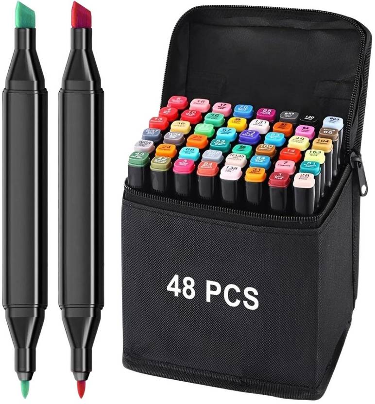 Flipkart.com | Carlsson Dual Tip Art Markers-48 CL717 48 PCS Bullet and ...