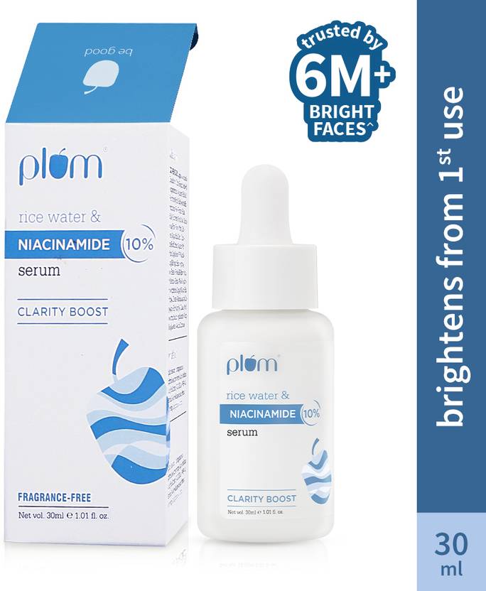 Plum 10% Niacinamide & Rice Water Face Serum For Clear & Bright Skin ...