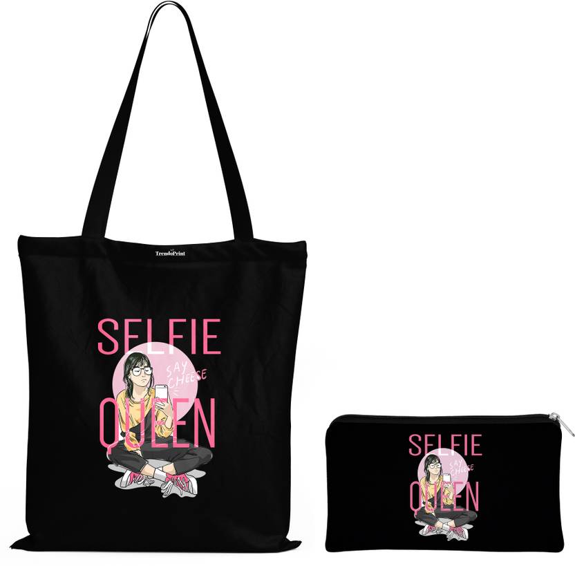 TrendoPrint Black Sling Bag 1(Bk Tote+kit)_Selfie Queen Black - Price ...