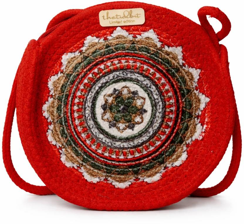 thetidbit Red Sling Bag RED-ROUNDED-SLING RED - Price in India ...