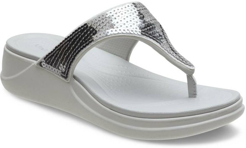 CROCS Women Women's Crocs Boca Sequin Wedge Flip Flops - Buy CROCS ...