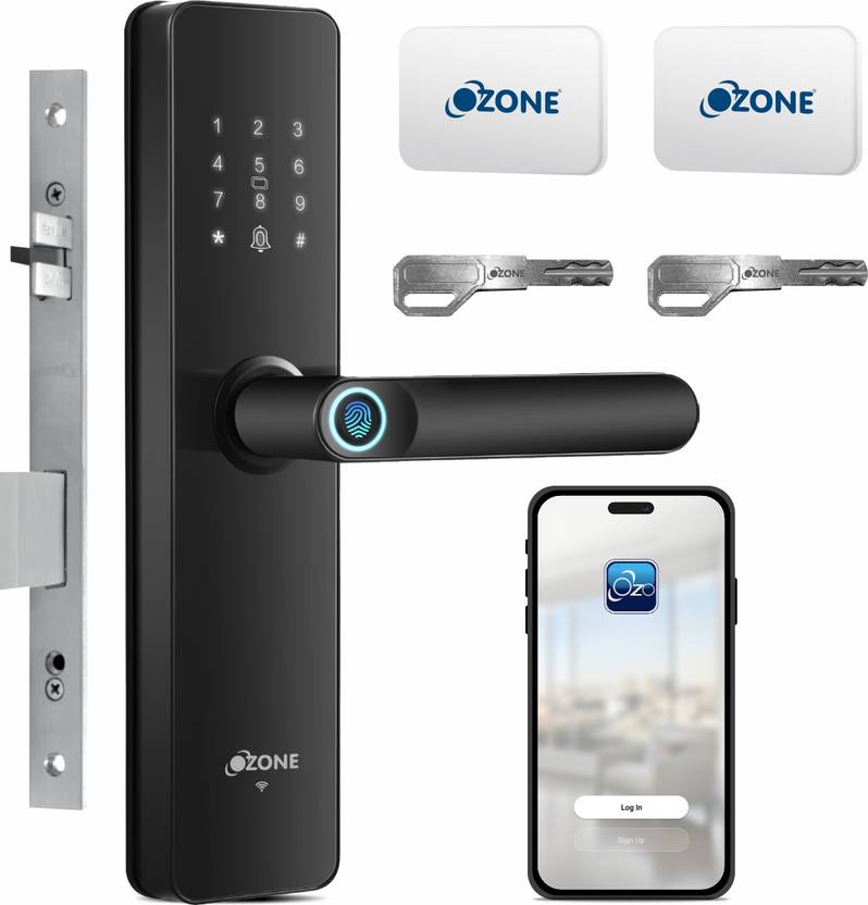 OZONE Smart Wi-Fi Lock for Wooden & Metal Doors, 4-Way Access, OzoLife ...