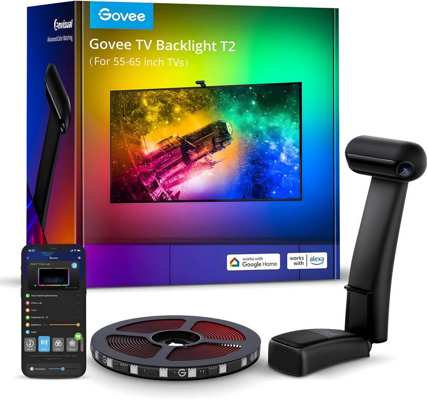 Govee Envisual TV LED Backlight T2 with Dual Cameras for 55-65 inch TV ...
