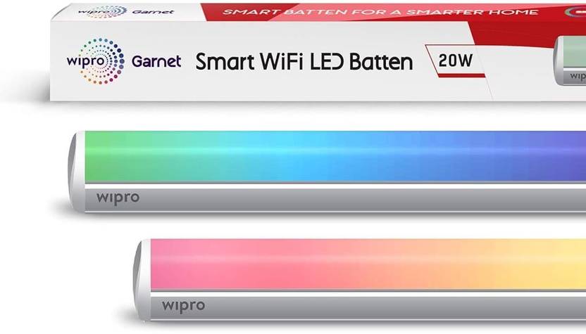 Wipro Next 20 W Wi-Fi CCT + RGB LED Batten with Voice & App Control ...