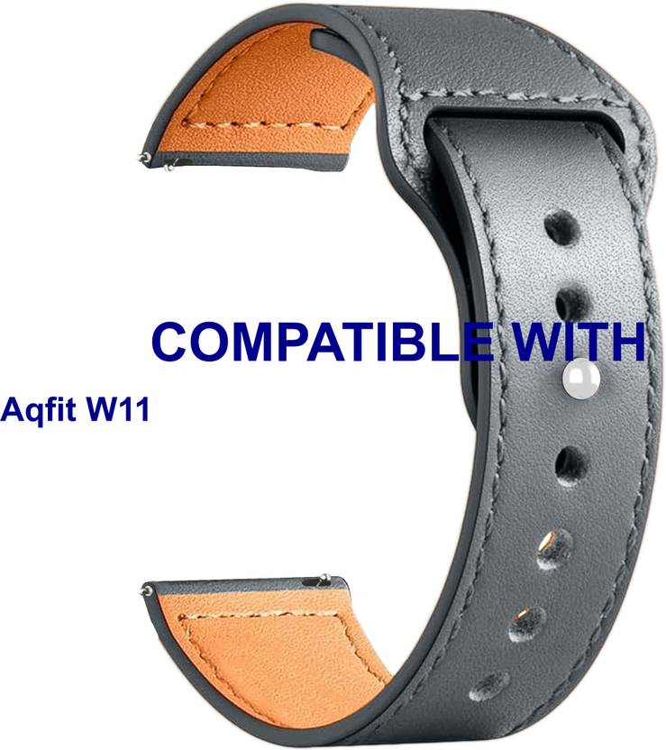 ACM WSM42D20GY1306 Watch Strap Leather Button Lock Belt 20mm for Aqfit ...