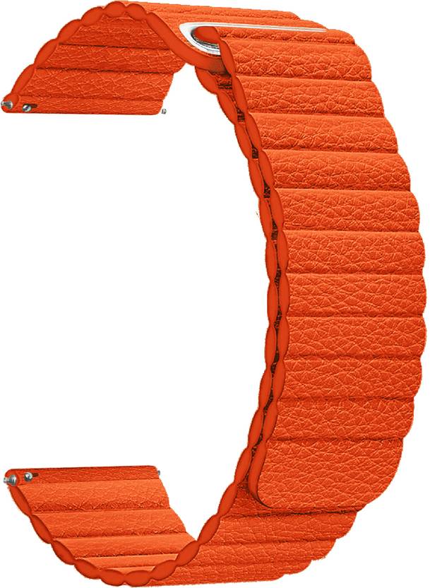 ACM Leather Loop Watch Strap for Vikyuvi Vikfit Ultra Smartwatch Orange ...