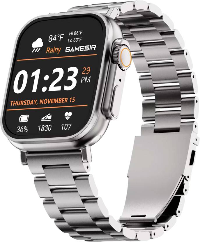 GameSir T800 Ultra Metal Silver Smartwatch with Bluetooth, Fitness ...