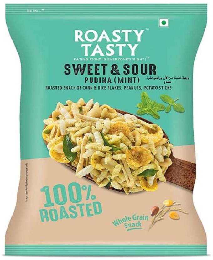 Roasty Tasty Roasted Sweet & Sour Mixture Pudina Whole Grain Indian Snacks Pack 200g Price in ...