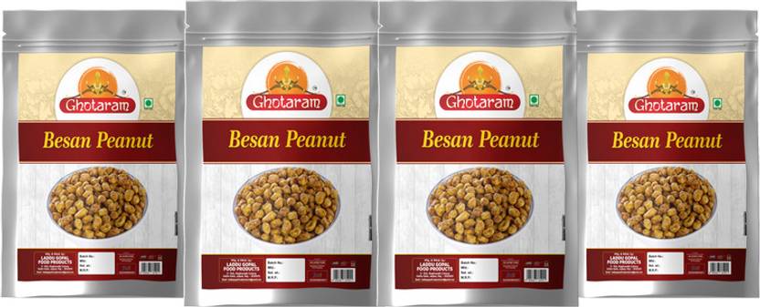 GHOTARAM Besan Java Nuts Cracker Namkeen Tasty Peanuts Masala Coated Moongfali-900g*4Pack Price ...