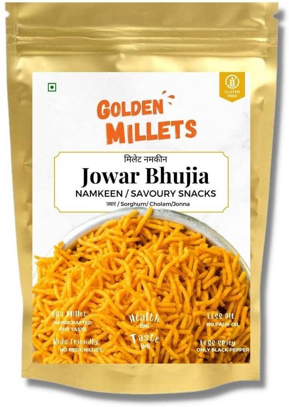 GOLDEN MILLETS Sorghum Millet (Jowar) Bhujia Namkeen | Gluten-Free ...