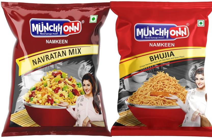 MUNCHHONN Navratan Mix & Bhujia Fresh Healthy Snacks, Namkeen Combo ...
