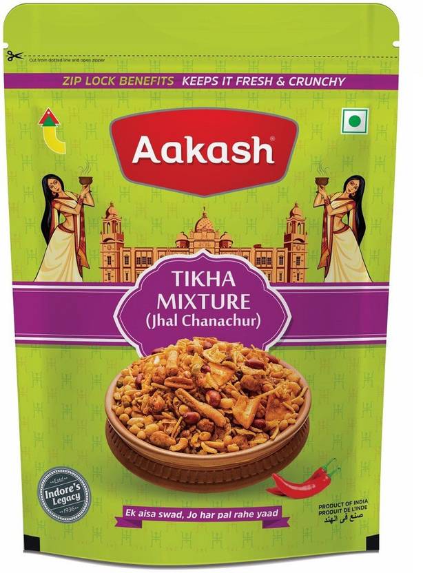 AAKASH Namkeen Tikha Mixture | Jhal Chana Chur | Mix of Chilly Spices ...