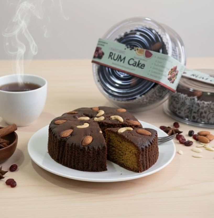 KABIRCAKES Eggless Rum Cake with Dry Fruits, Rich Authentic Flavour ...