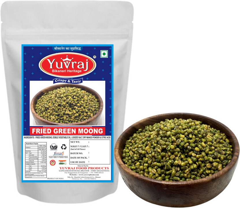 Yuvraj Food Product Green moong namkeen snacks ( 350 gm x 2 ) pack ...