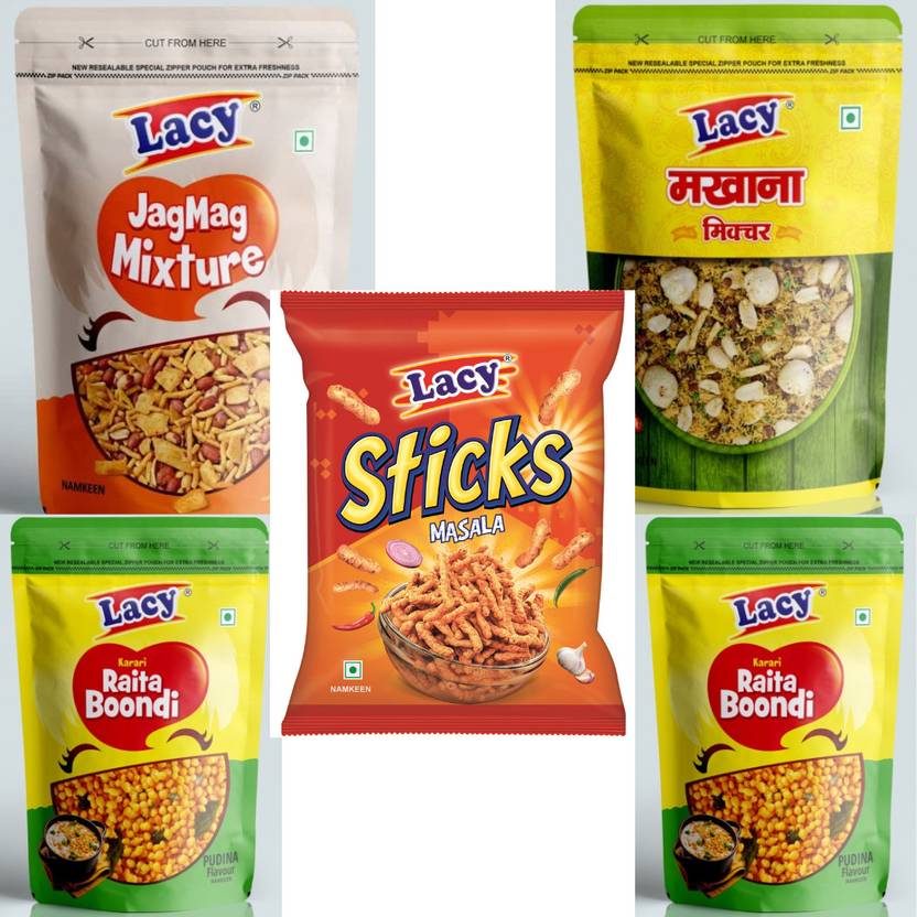 Lacy Jagmag Namkeen & Makhana Namkeen & Karari Raita Boondi (X2 ...
