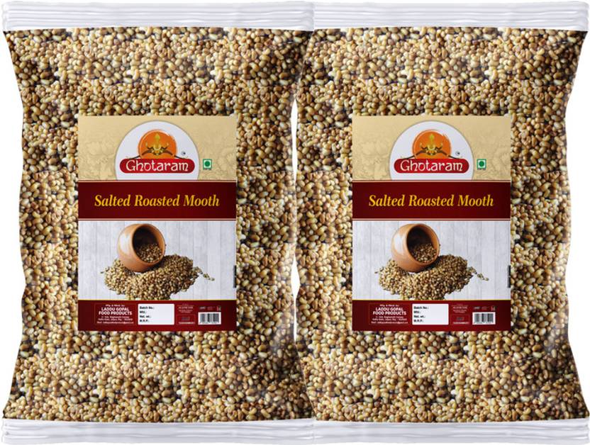 GHOTARAM Roasted Moth Matki Namkeen Snack Organic Roasted Salted Mooth ...