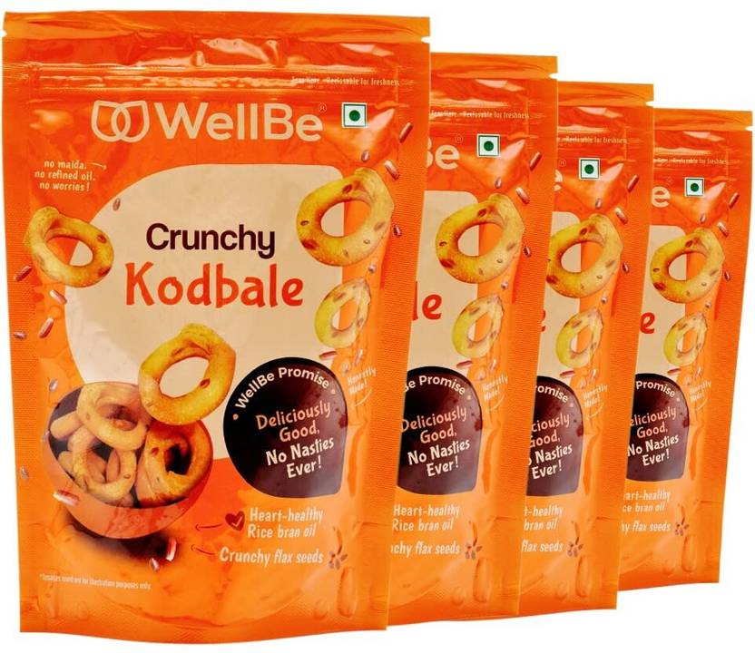 WellBe Kodbale| Original Flavour| Healthy Ingredients, 135 G x Pack of ...
