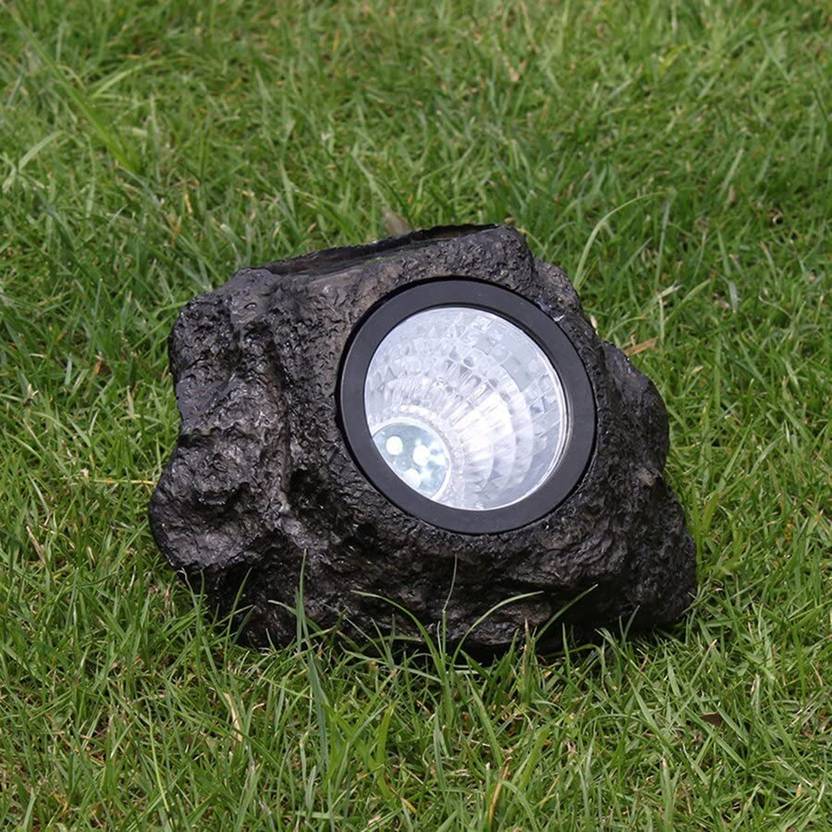 CARTSPACE Stone Solar Lawn Garden Spotlight Outdoor Light Landscape ...