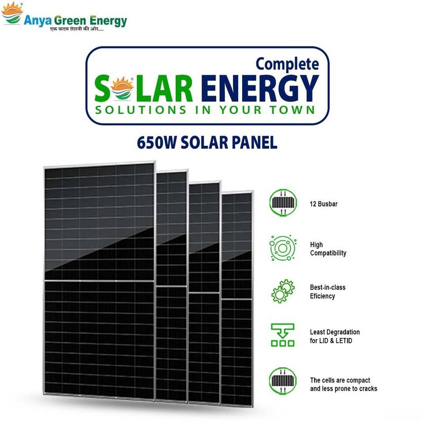 ANYA GREEN ENERGY 650W MONO PERC HALFCUT Solar Panel Price in India ...