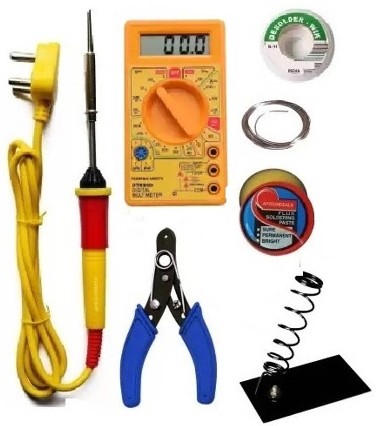 EasyElectric Soldering Iron /Paste /Wick /Stand /wire /Cutter & Digital ...