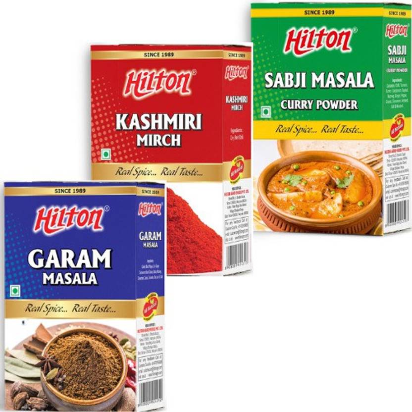 HILTON Kashmiri Mirch + Garam Masala + Sabji Masala Combo Pack 300gm ...