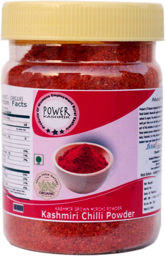 Power Kashmir Kashmiri Chilli Powder 500g, Pure Mirchi Powder, No Added ...