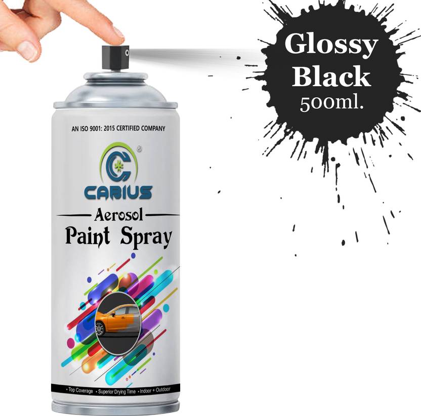 CABIUS Aerosol Multi Purpose Spray Paint Gloss Black Color 500 ml Black ...