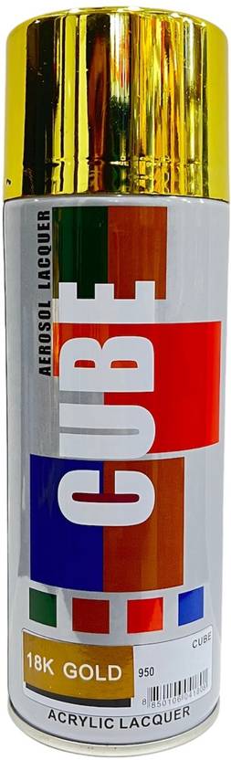 CUBE Golden Aerosol Multipurpose Spray Paint Gold Spray Paint 400 ml ...