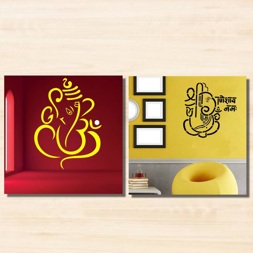 JAZZIKA Wall Stencils (Size :- 16 X 24 Inch) PATTERN- Gajanan & Shree ...